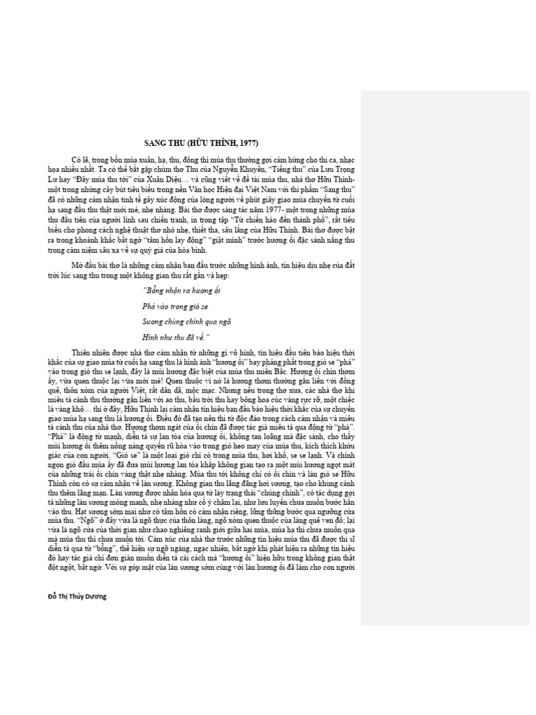 Sang Thu Va Noi Voi Con - Trich HTTK | PDF