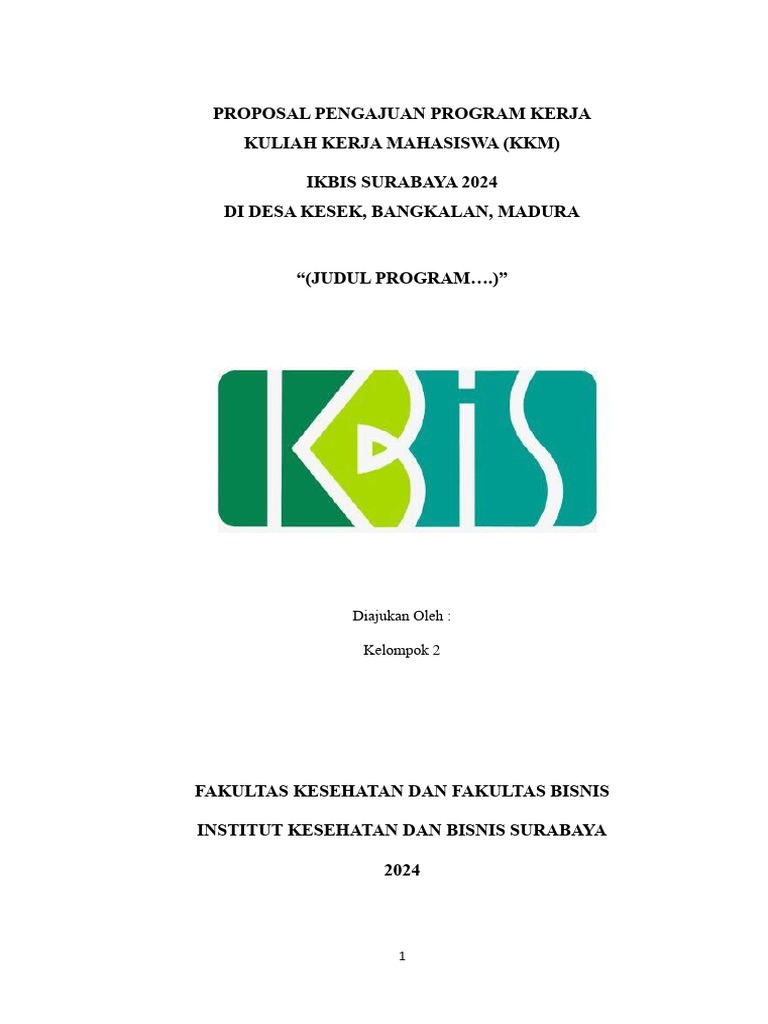 KKM Proposal Pengajuan Program Kerja | PDF