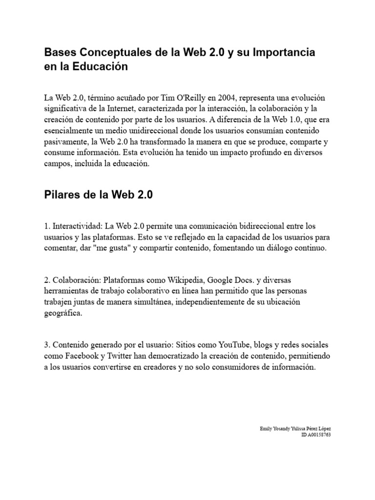 Herramientas de la Web 2.0 aplicadas a la educación | PDF | web 2.0 | Informática