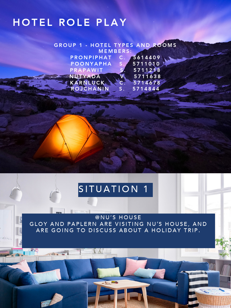 Hotel Roleplay Scenarios and Rooms | PDF