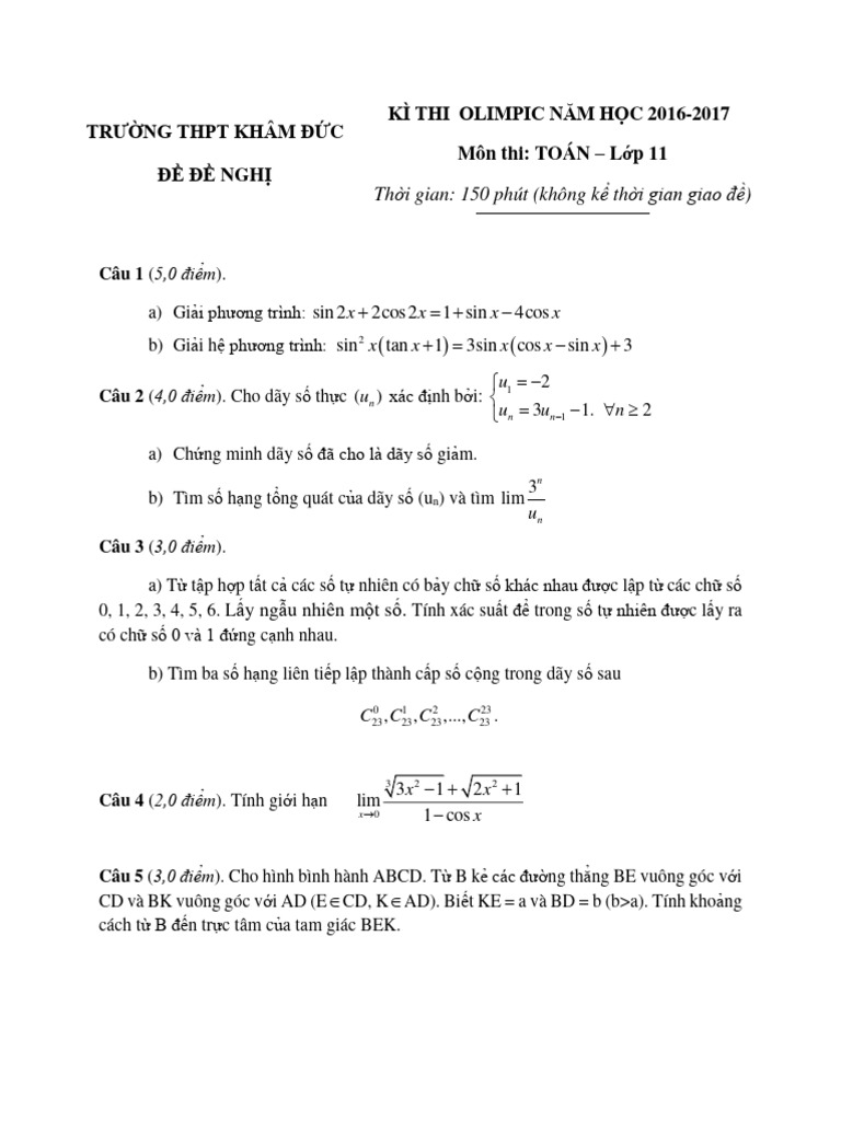 Trư NG THPT Khâm Đ C | PDF