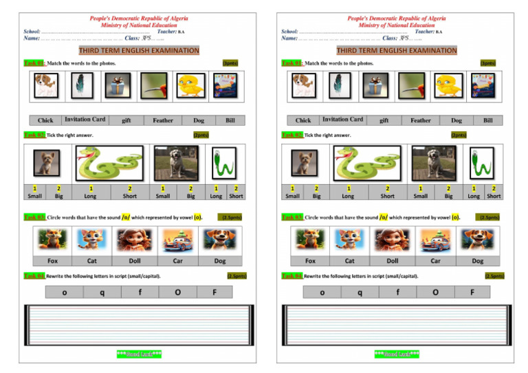 3rd Term Examination 3ps SMALL | PDF