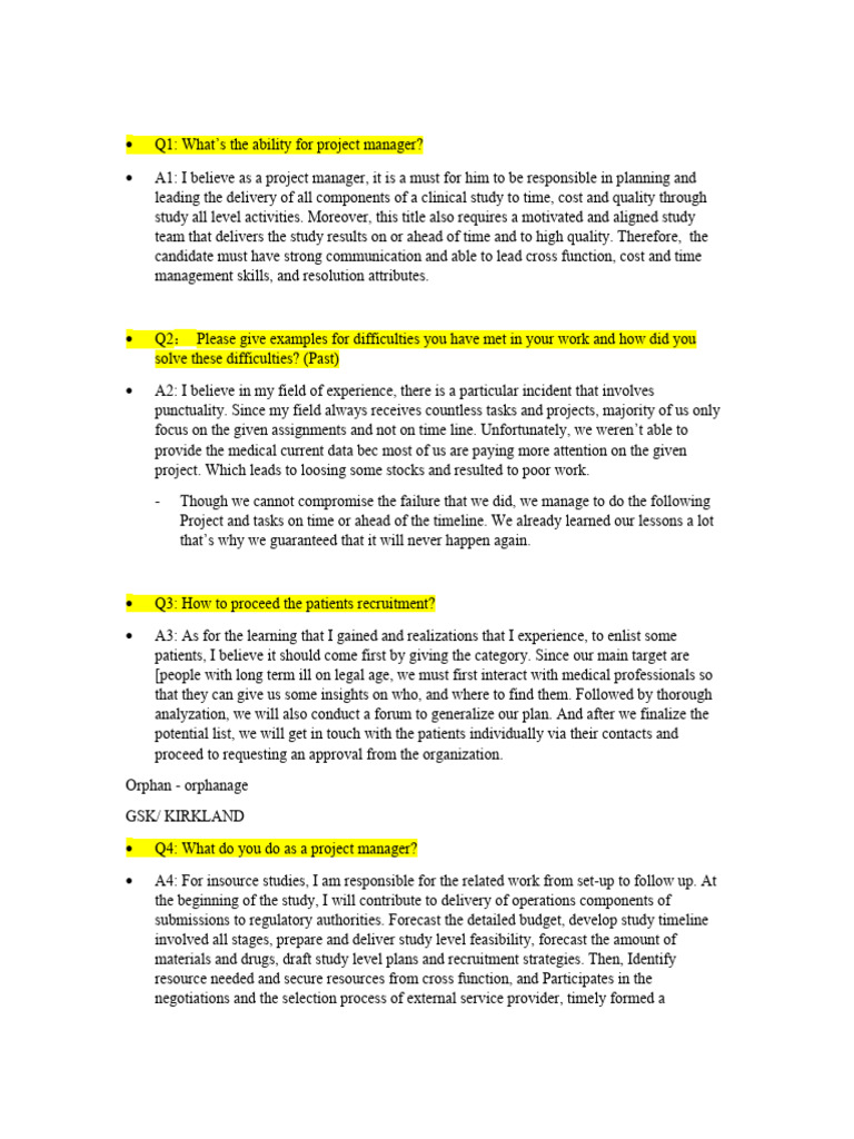 Interview Preparation 20240406 | PDF | Business