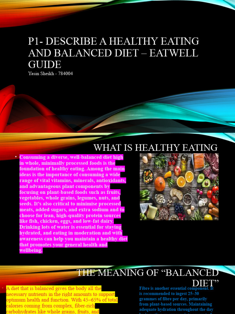 P1 Unit 19 Describe A Healthy Eating and Balanced Diet - Eatwell Guide ...