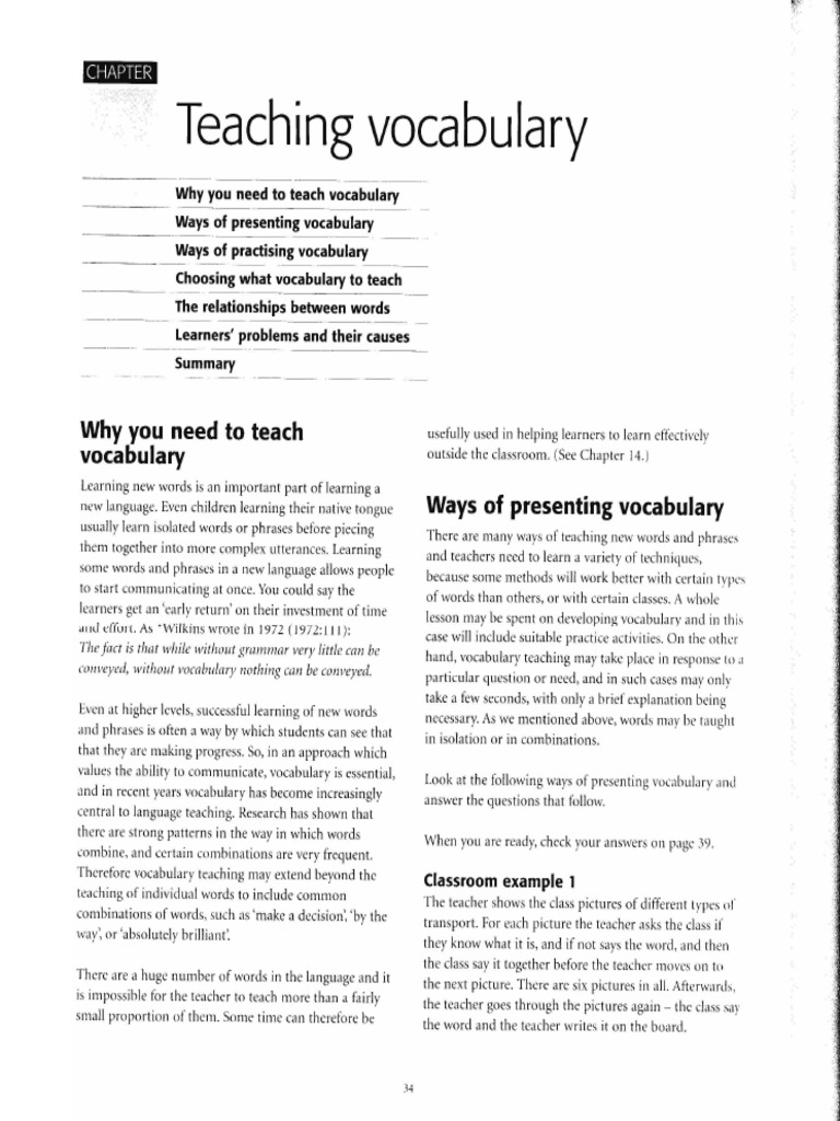 Teaching Vocabulary | PDF