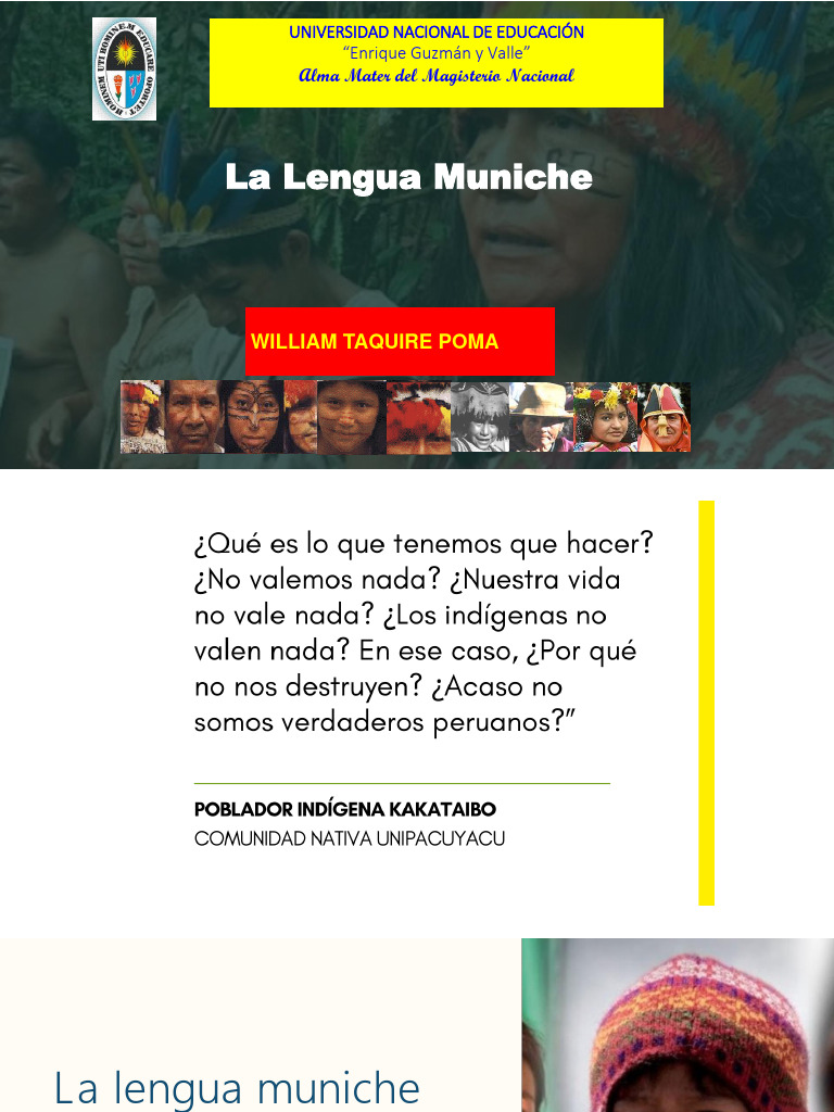 La Lengua Muniche: Cultura y Revitalización | PDF | Léxico | Morfología ...