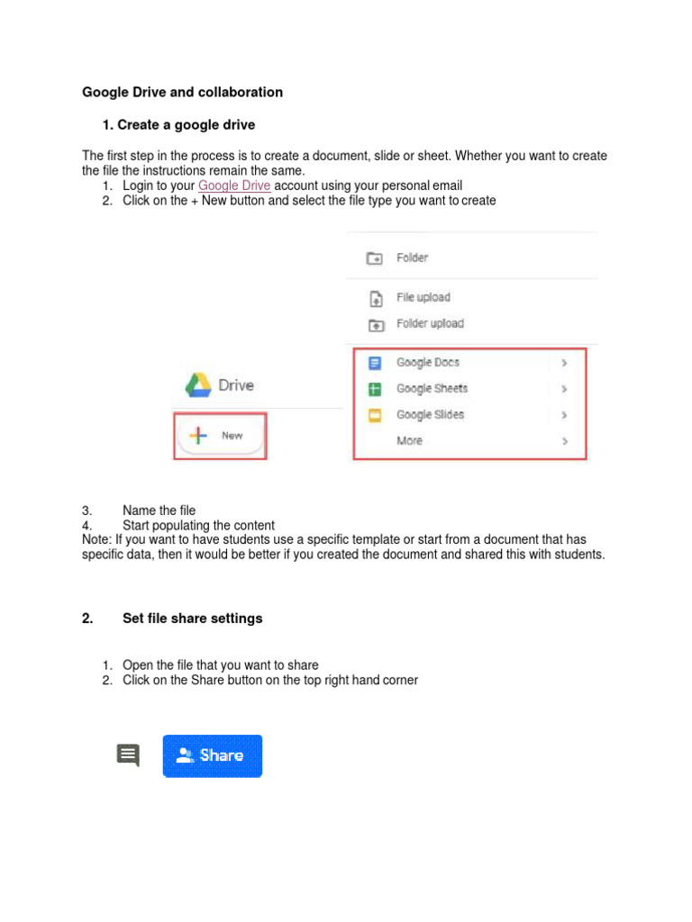 Google Drive and Collaboration Assignment | PDF