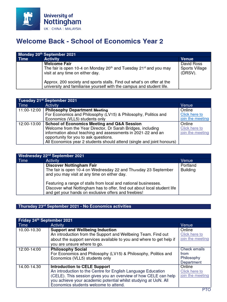 Economics Year 2 Induction 2021 | PDF | Liberal Arts Education