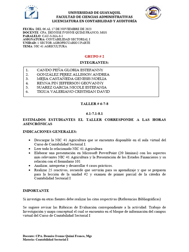 Reactivos Nic 41 Grupo#2 | PDF | normas internacionales de INFORMACION ...