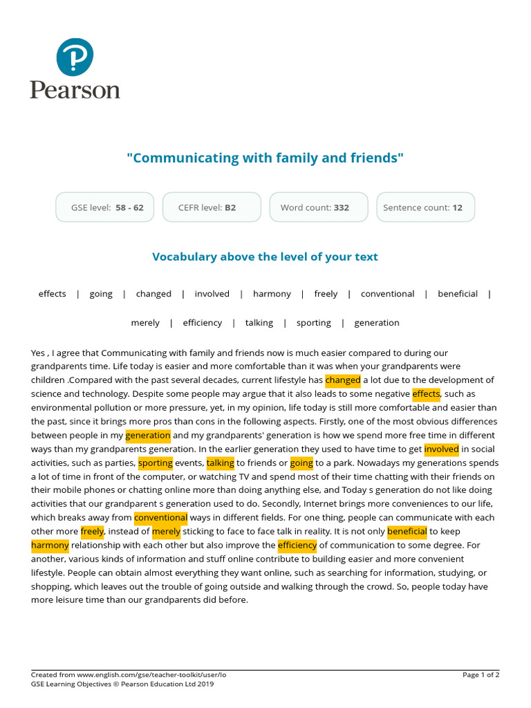 Modern Communication with Family & Friends | PDF | Communication ...