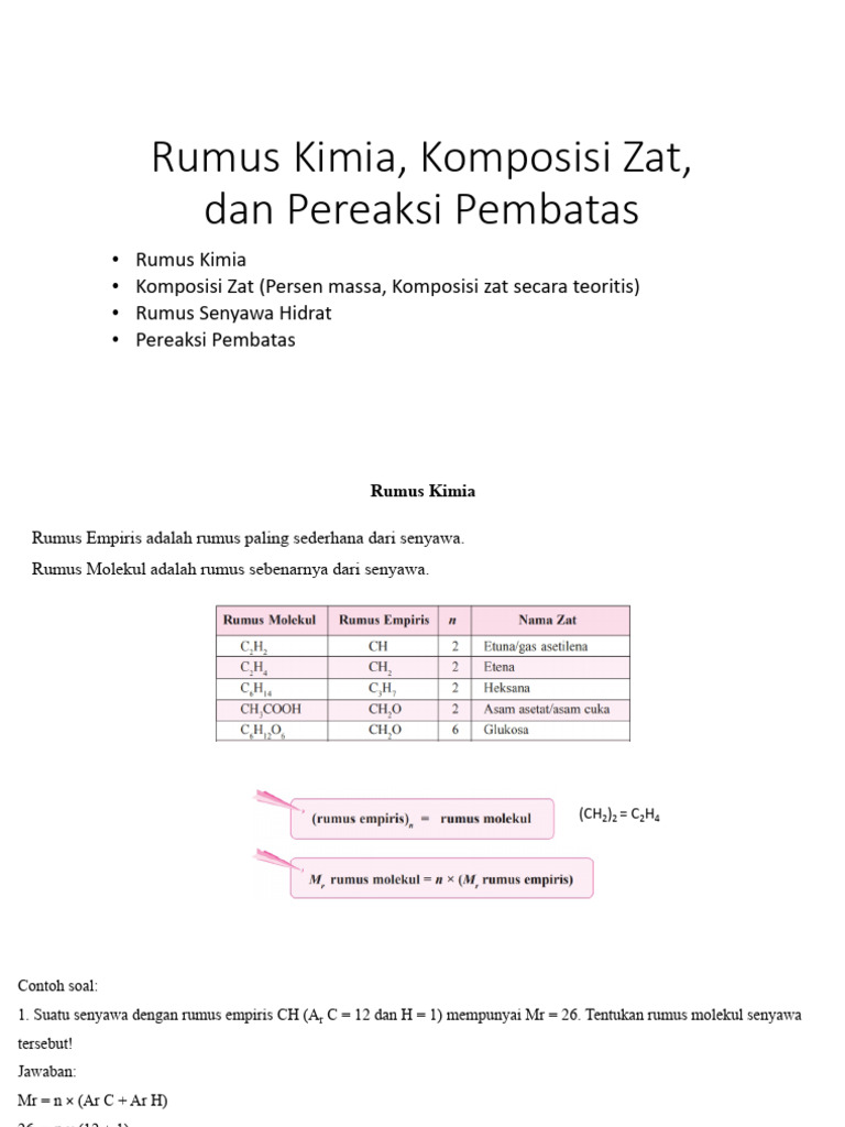 Rumus Kimia Dan Komposisi Zat | PDF