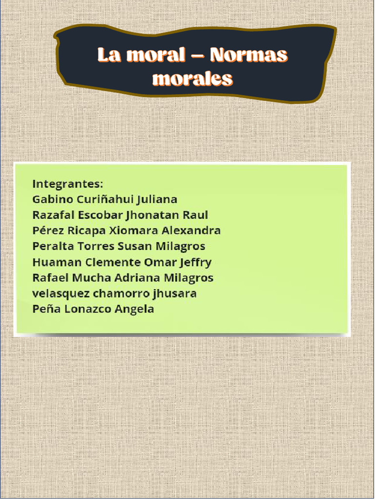 Moral - Normas Morales | PDF