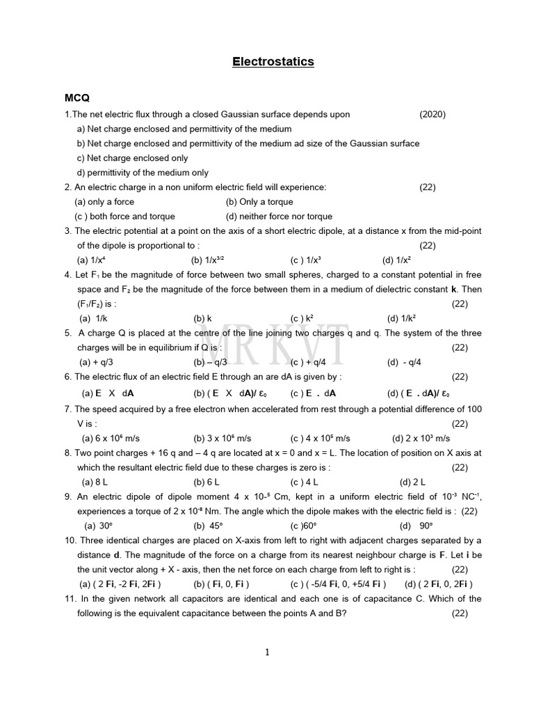Electrostatics | PDF | Capacitor | Capacitance