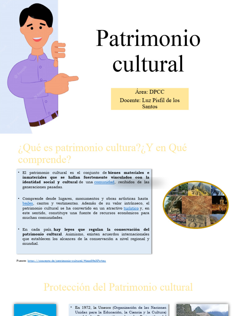 Patrimonio Cultural Diapos | PDF | Patrimonio cultural | Patrimonio de la Humanidad