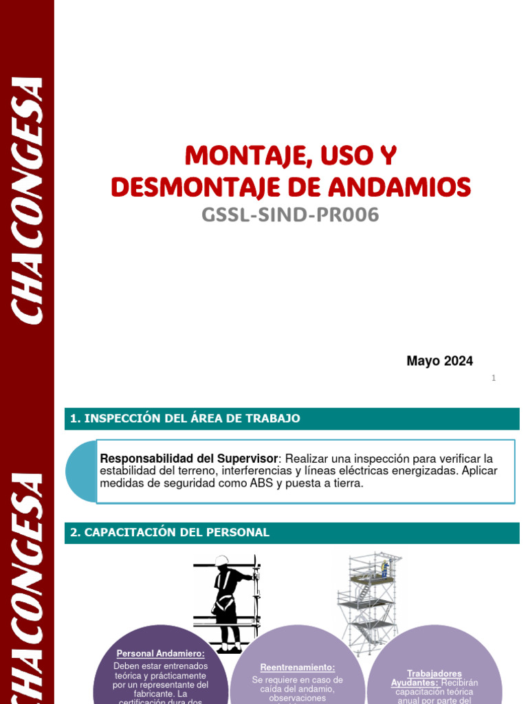 Montaje, Uso y Desmontaje de Andamios | PDF | Andamio