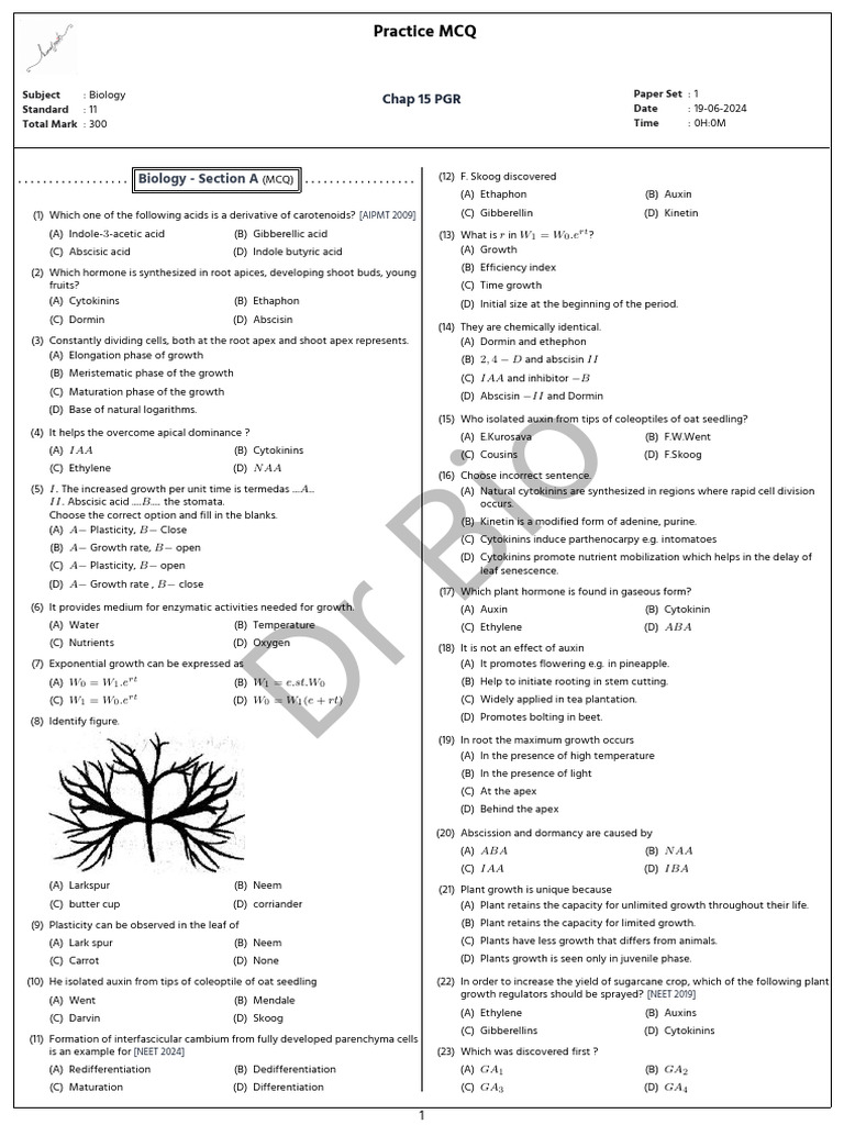 Chap 15 PGR | PDF | Plant Hormone | Auxin