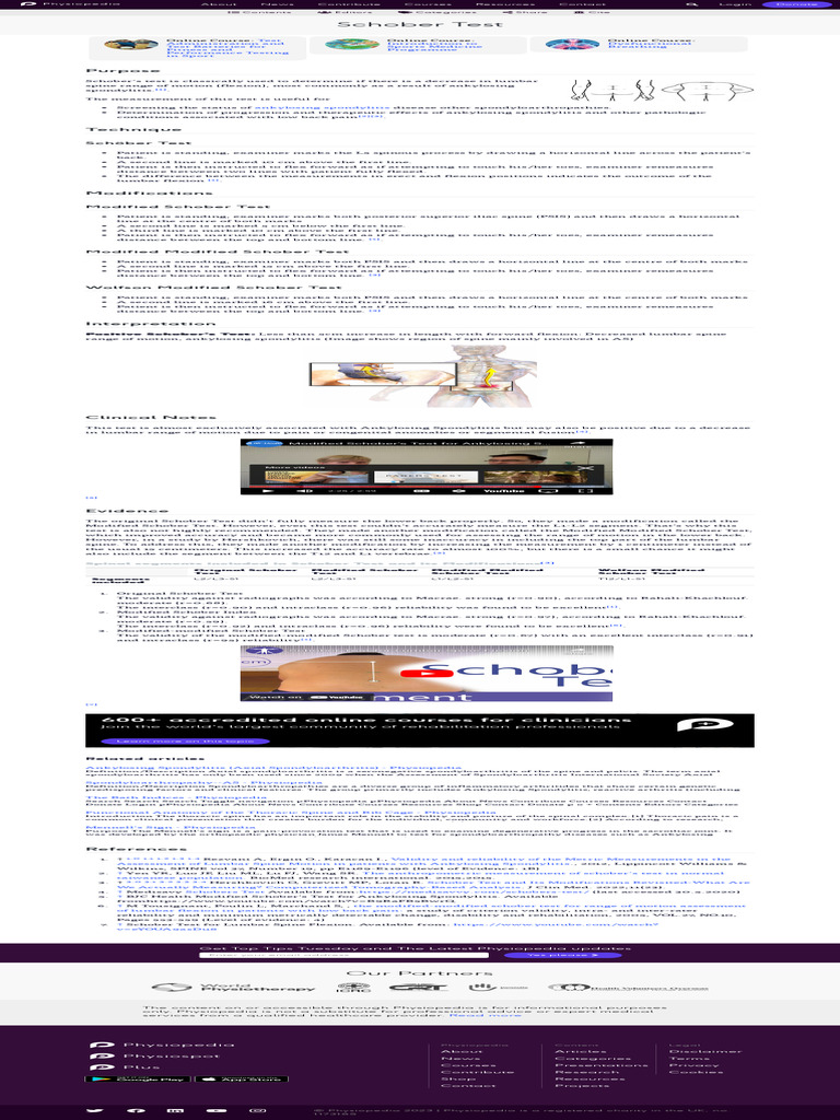 Schober Test - Physiopedia | PDF | Vertebral Column | Musculoskeletal ...