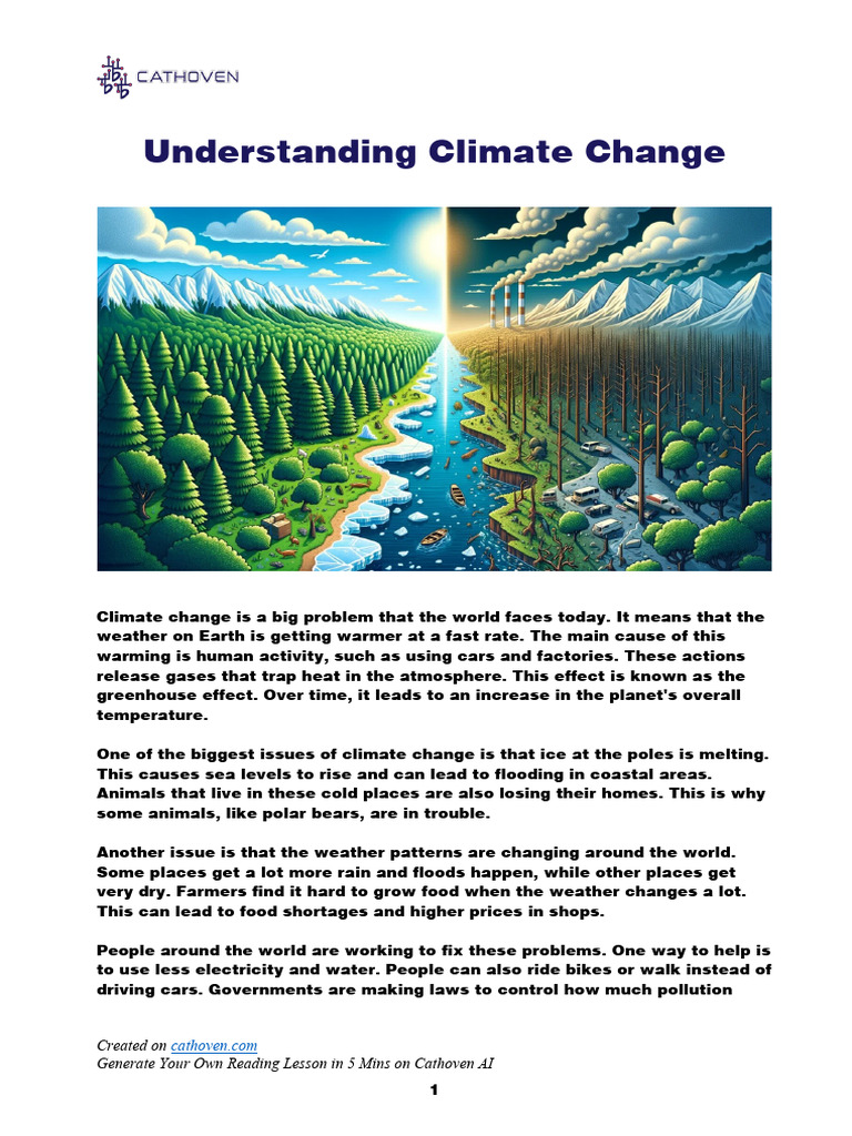 b1-reading-lesson-understanding-climate-change_157446 | PDF | Climate ...
