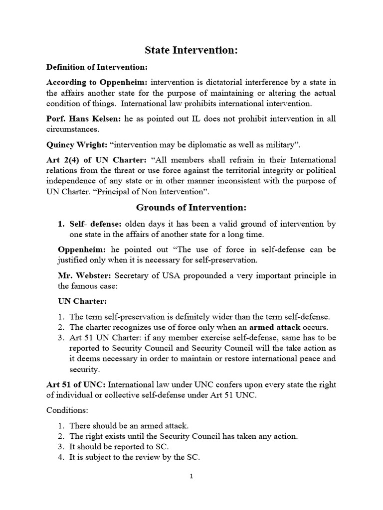 State Intervention | PDF | United Nations | International Relations