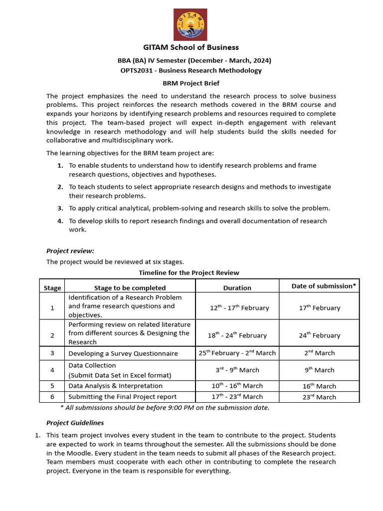 BBA Business Research Methodology Project | PDF | Methodology | Cognition