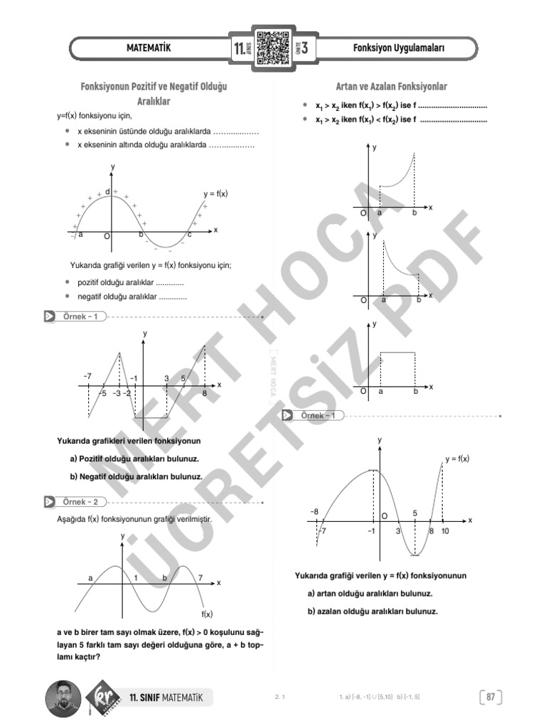 11 Matematik VDK 2024 FONKSİYON UYGULAMALARI 3. DERS | PDF