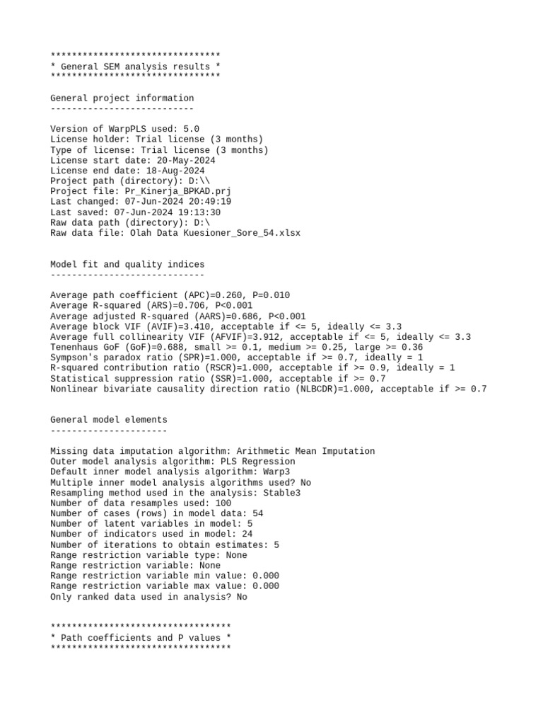 Hasil Uji Ok | PDF | Structural Equation Modeling | Data Analysis