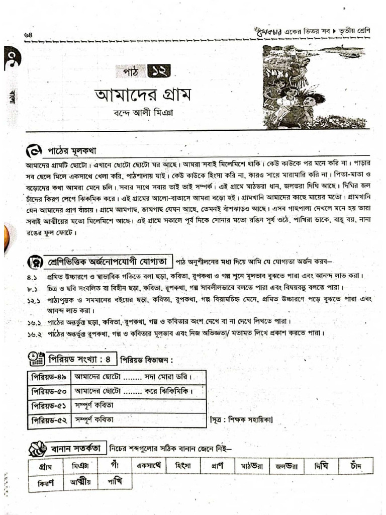Chapter - Class 3 Bangla | PDF