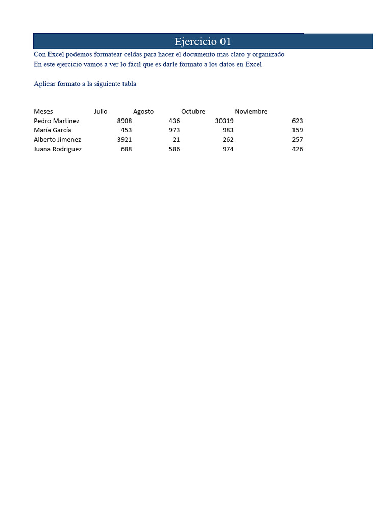 02 - Formatos de Celdas - Ejercicio Propuesto | PDF