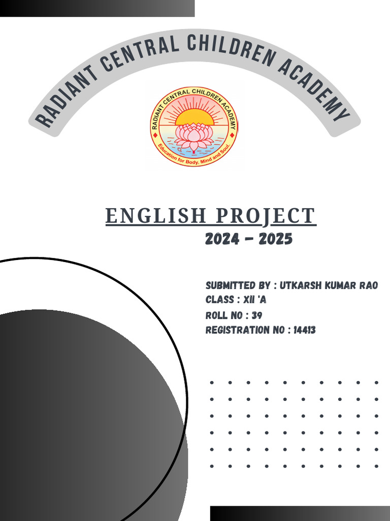 English Project Cover Page Class 12 | PDF