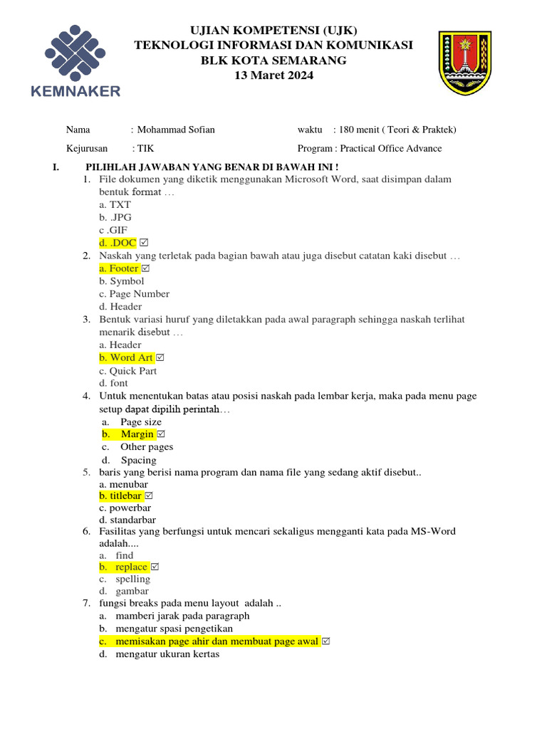 Ujk-Practical-Office - 11 Maret 2024 | PDF