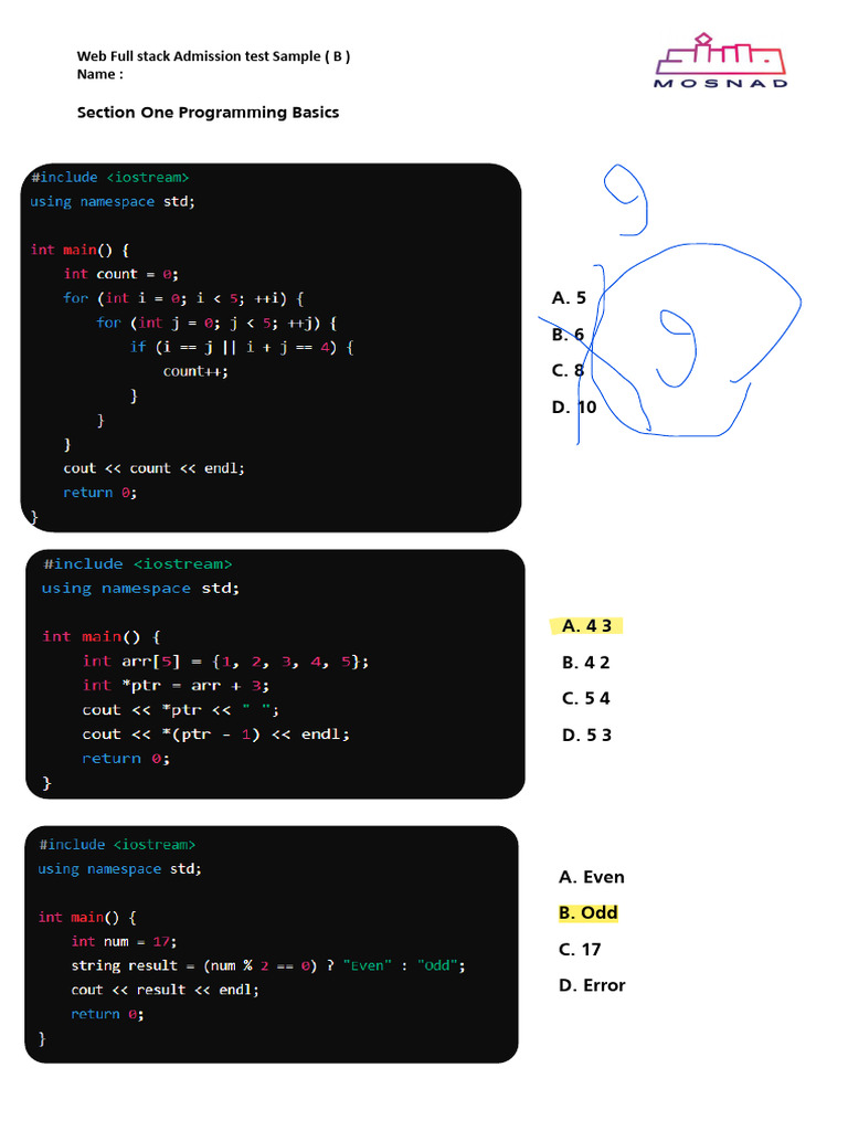 Sample B Questions | Download Free PDF | Method (Computer Programming ...
