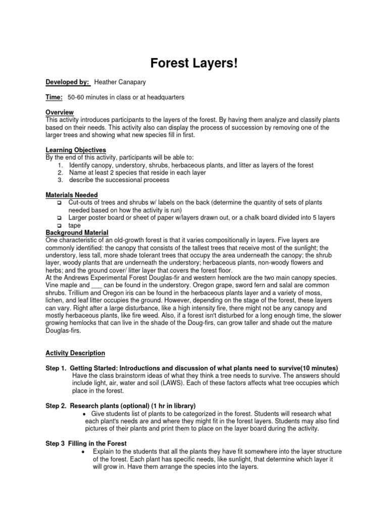 Forest Structure | PDF | Forests | Shrub