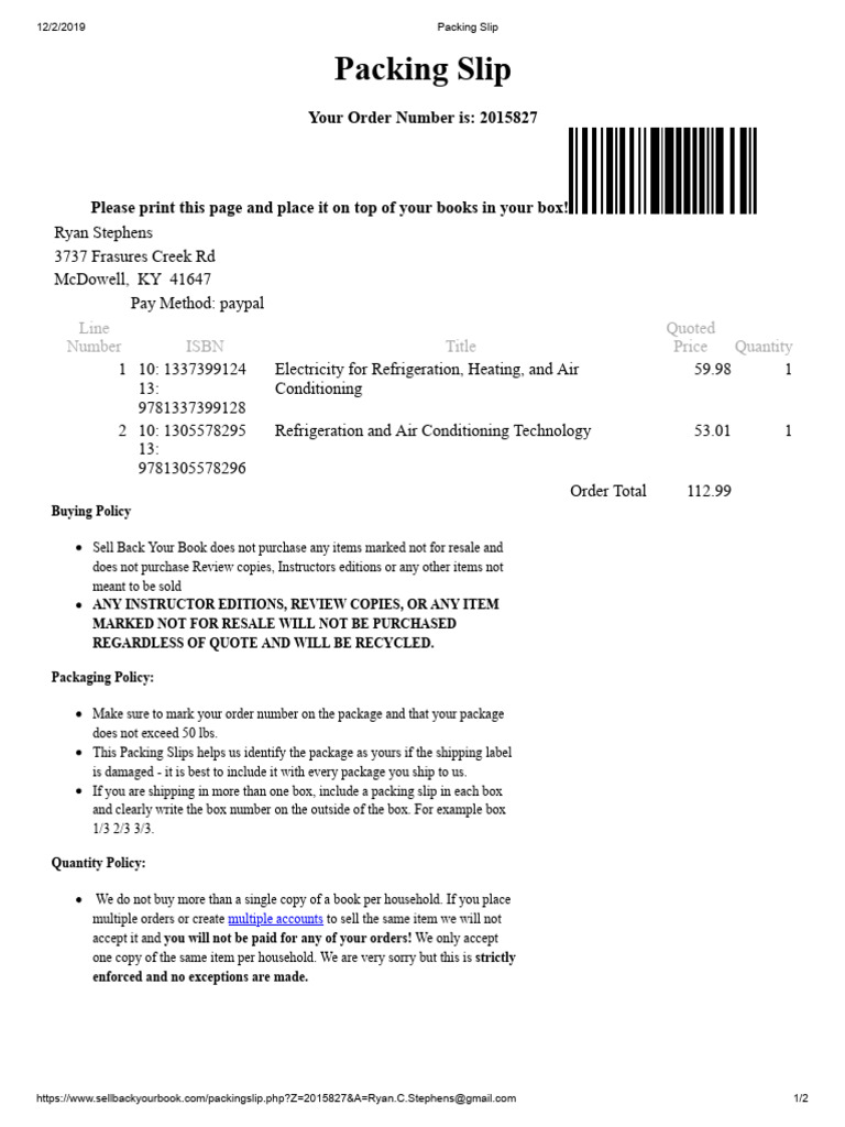 Packing-Slip | PDF | Receipt