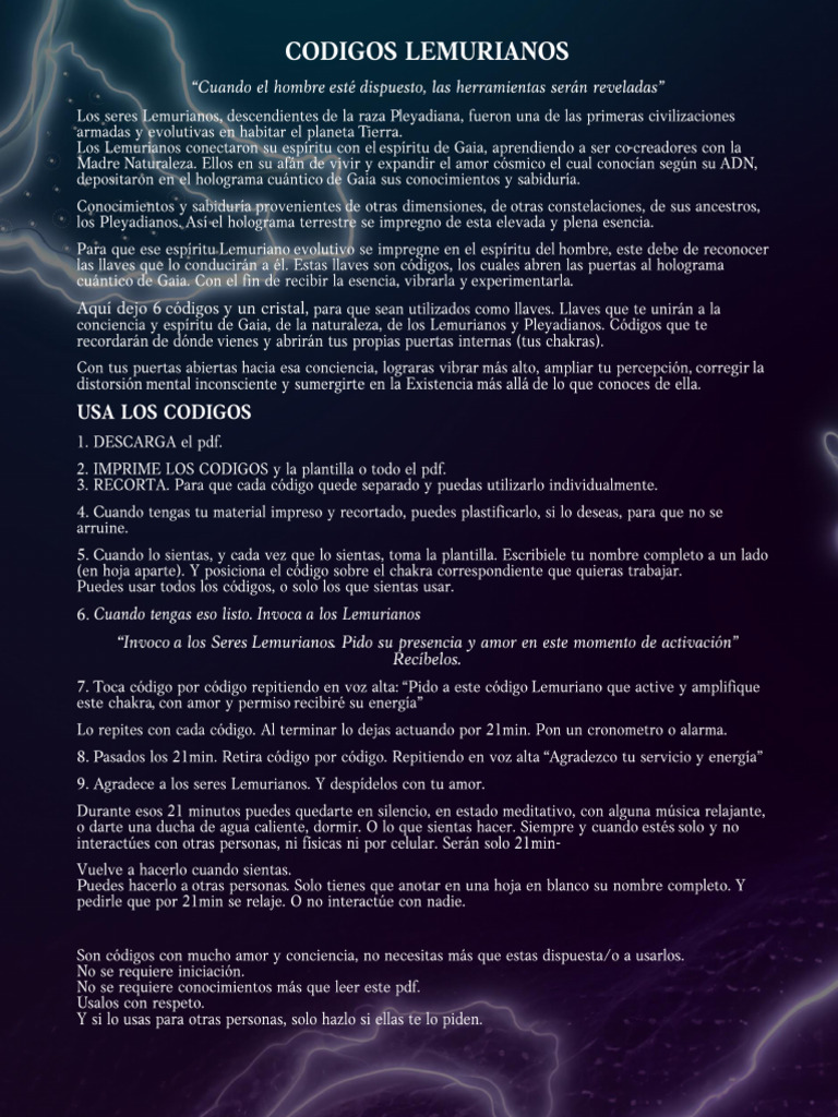 Codigos Lemurianos PDF | PDF