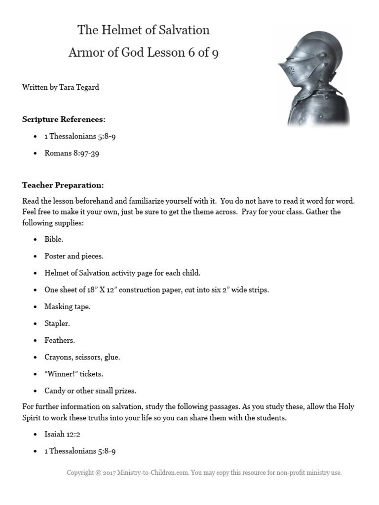 6 - The Helmet of Salvation | PDF | Jesus | Salvation