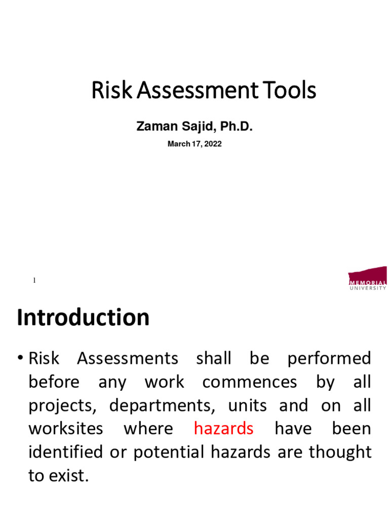 Lecture 15 - Risk Assessment Tools | PDF | Risk | Risk Assessment