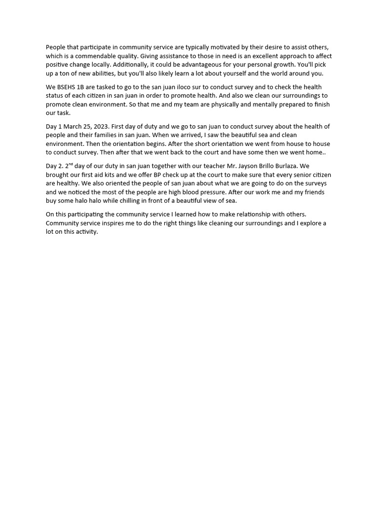 Narrative Report NSTP 2 | PDF