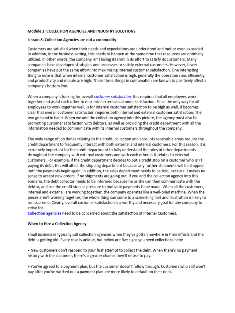 Understanding Collection Agencies' Value | PDF | Debt | Business