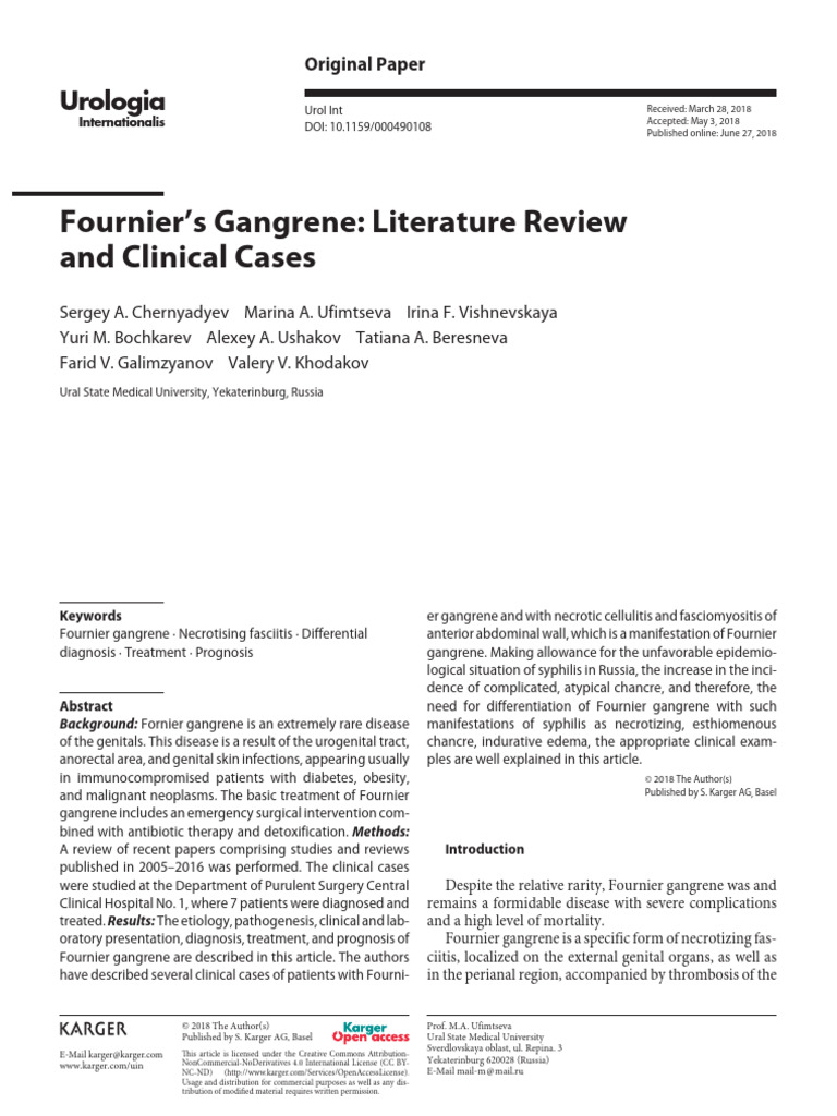 Fourniers Gangrene | PDF | Surgery | Necrosis