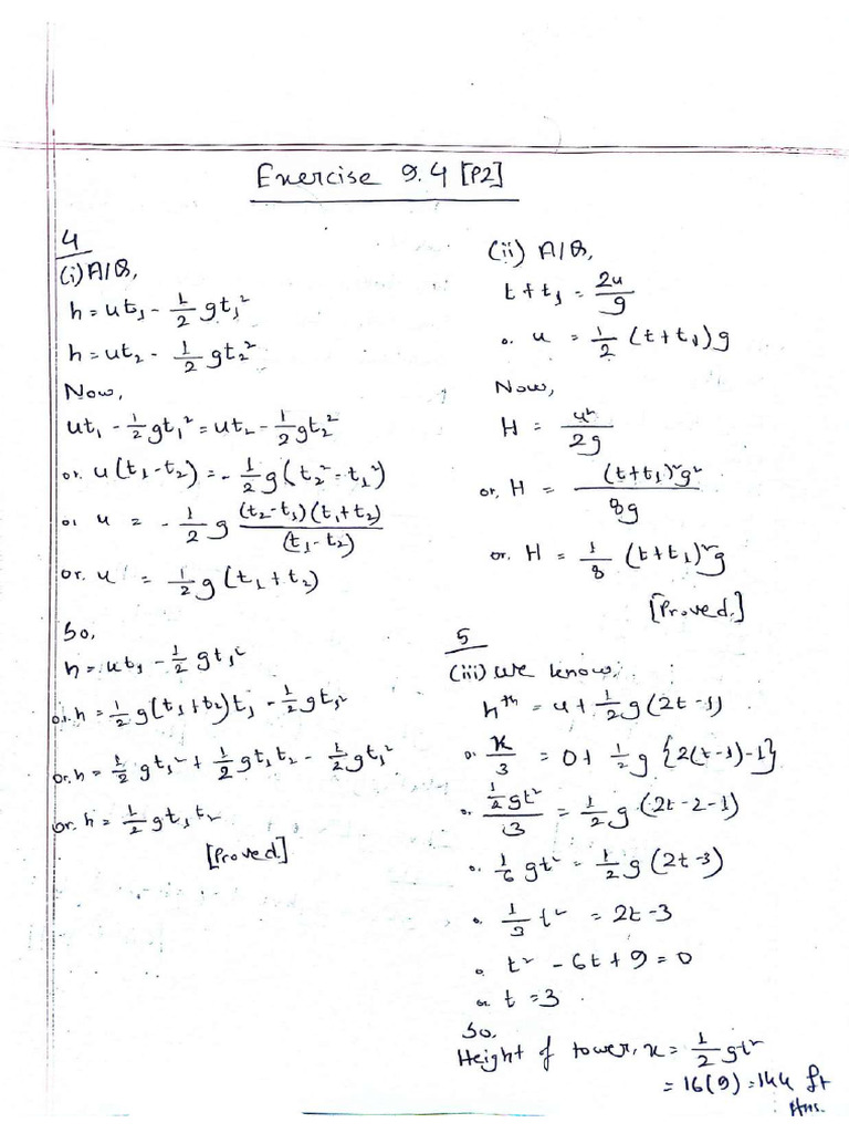 Math - Motion of Particles On A Plane - Munan Sir - Note-Sharing - RF ...