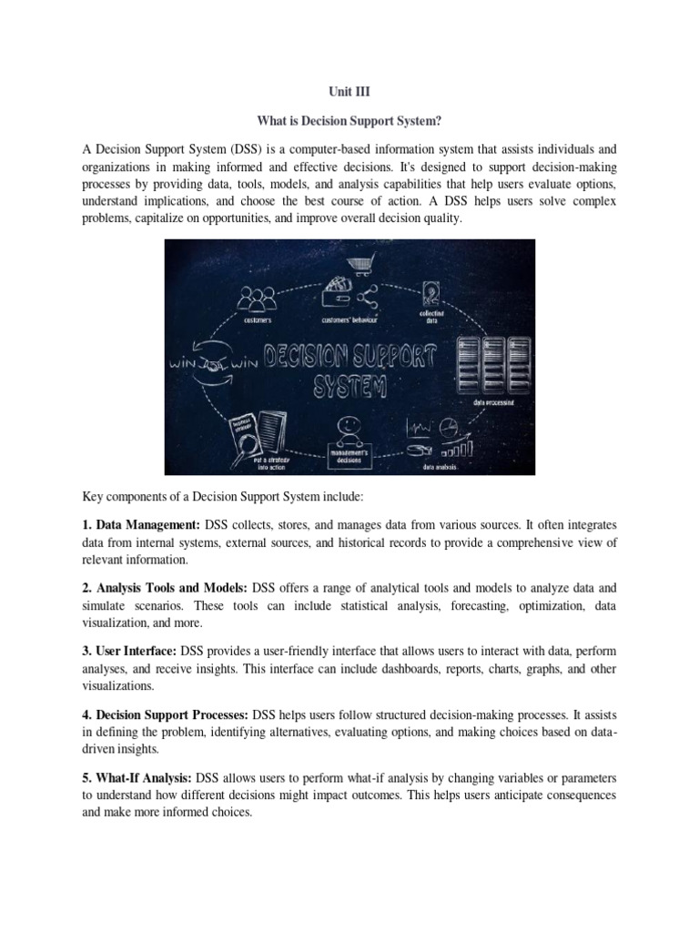 Unit III - MIS - MBA - II - Semester | PDF | Expert | Decision Support System