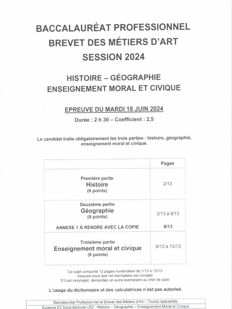 Emc Bac Pro 2024 PDF | PDF