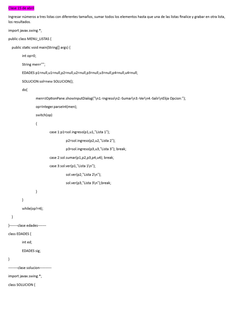 Clases Prog Listas y Archivos | PDF