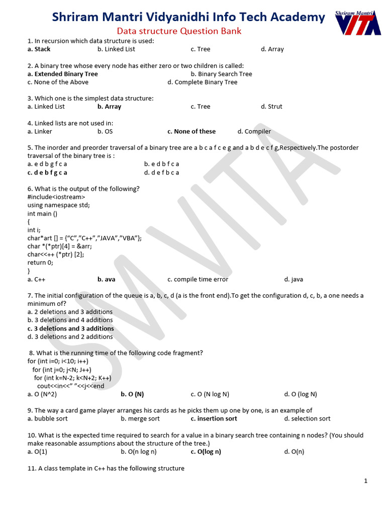 Data Structure | Download Free PDF | Computer Science | Computer ...
