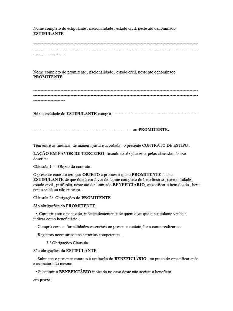 Contrato de Acordo (Favor) 40 | PDF | Direito Privado | Direito Comum