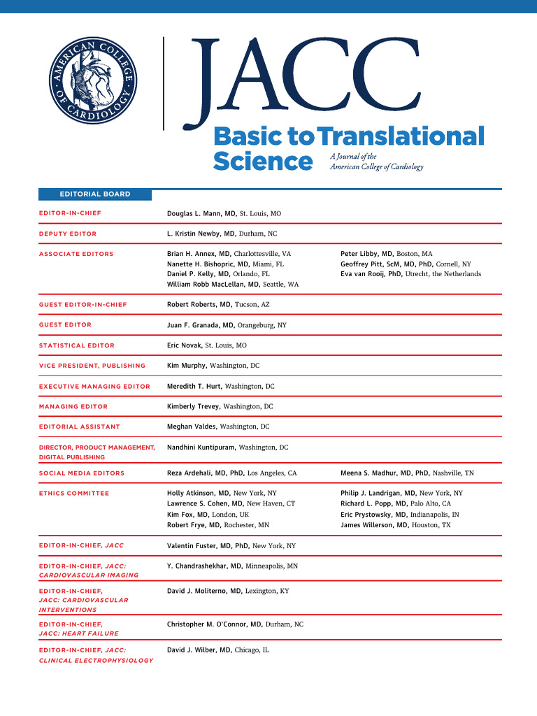 Jacc Basic To Translational Science Pdf Heart Ejection Fraction