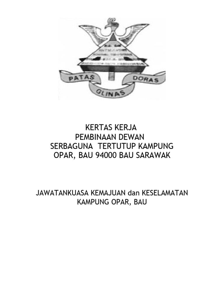 Kertas Kerja Projek Membina Dewan Serbaguna Tertutup Kampung Opar | PDF