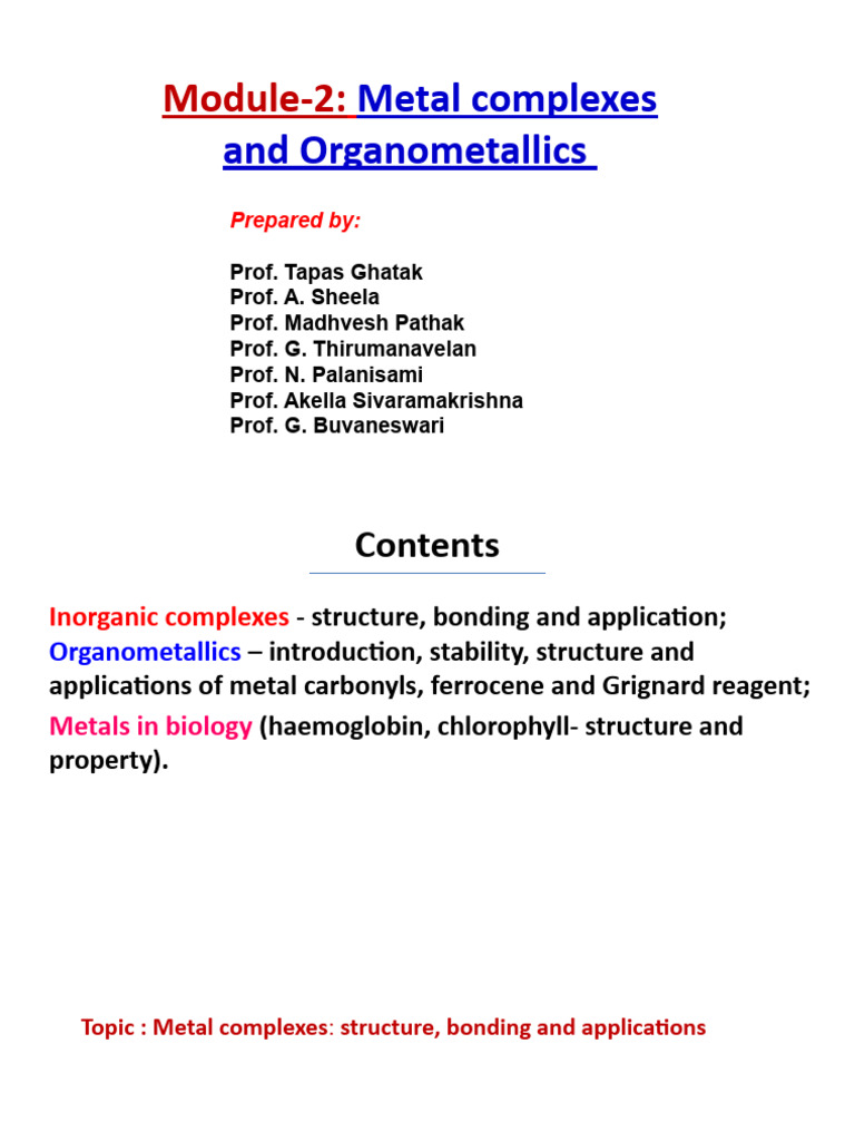 Module-2 | PDF | Coordination Complex | Ligand