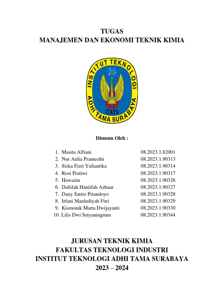 Tugas Kelompok 5 Manajemen Ekonomi Teknik Kimia Flowsheet | PDF