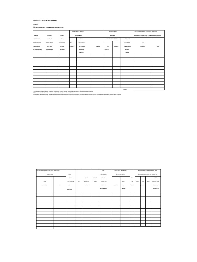 Formato de Registro de Compras | PDF